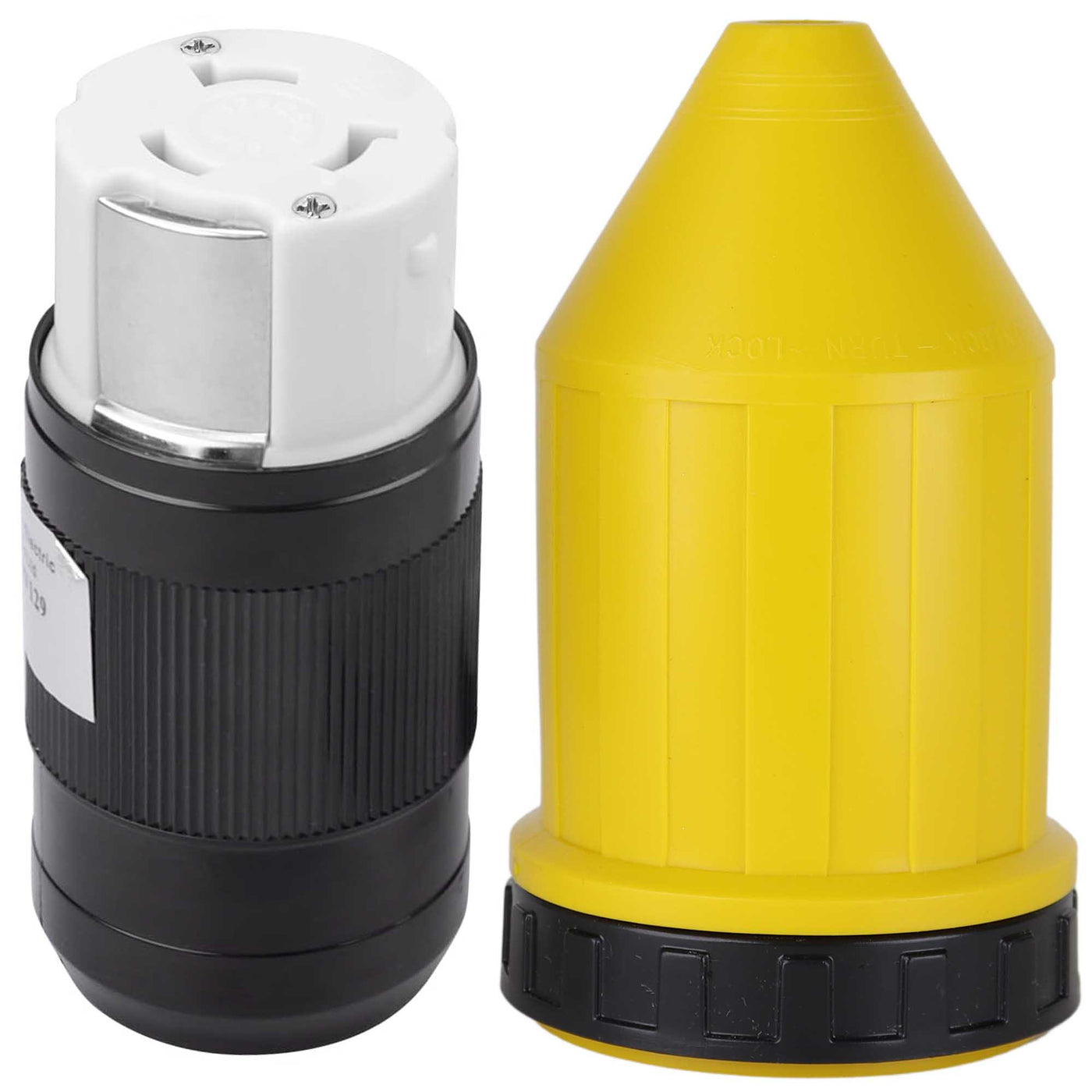 50 Amp Twist Lock RV Plug, Power Cord Connector Kit w/Cord Boot Protec ...