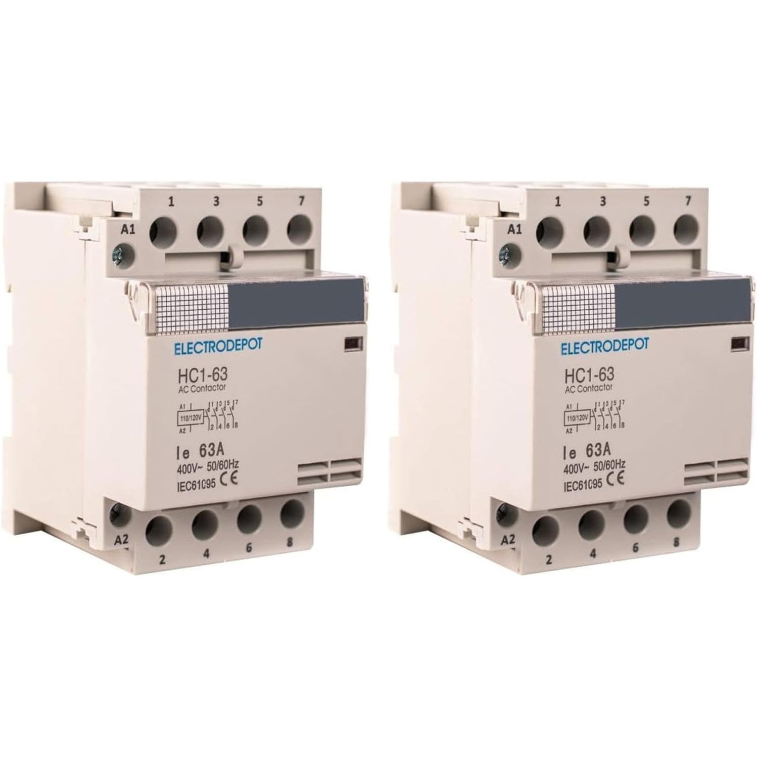 Contactor 60A, 400V, 110/120VAC, 4 Pole Normally Open, — ContactorDepot.com