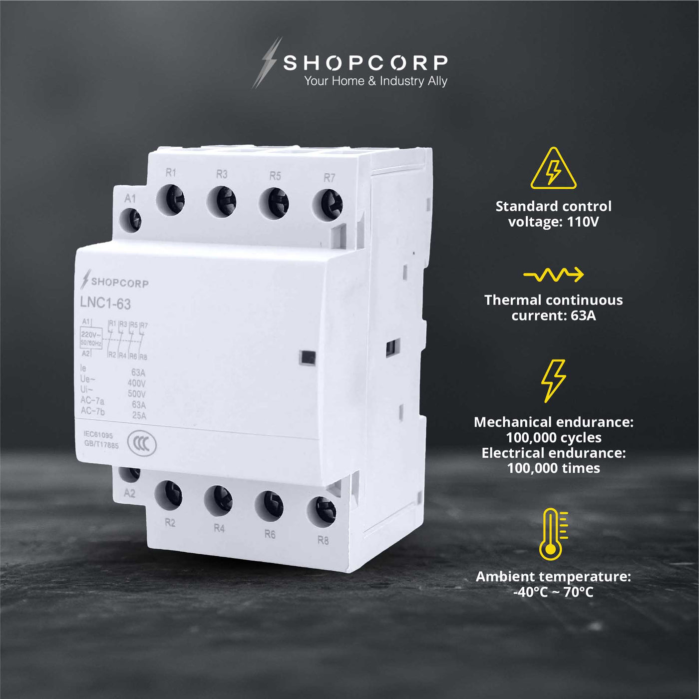 63A 4 Pole Normally Closed Contactor | IEC 400V 220V Coil Shopcorp ...