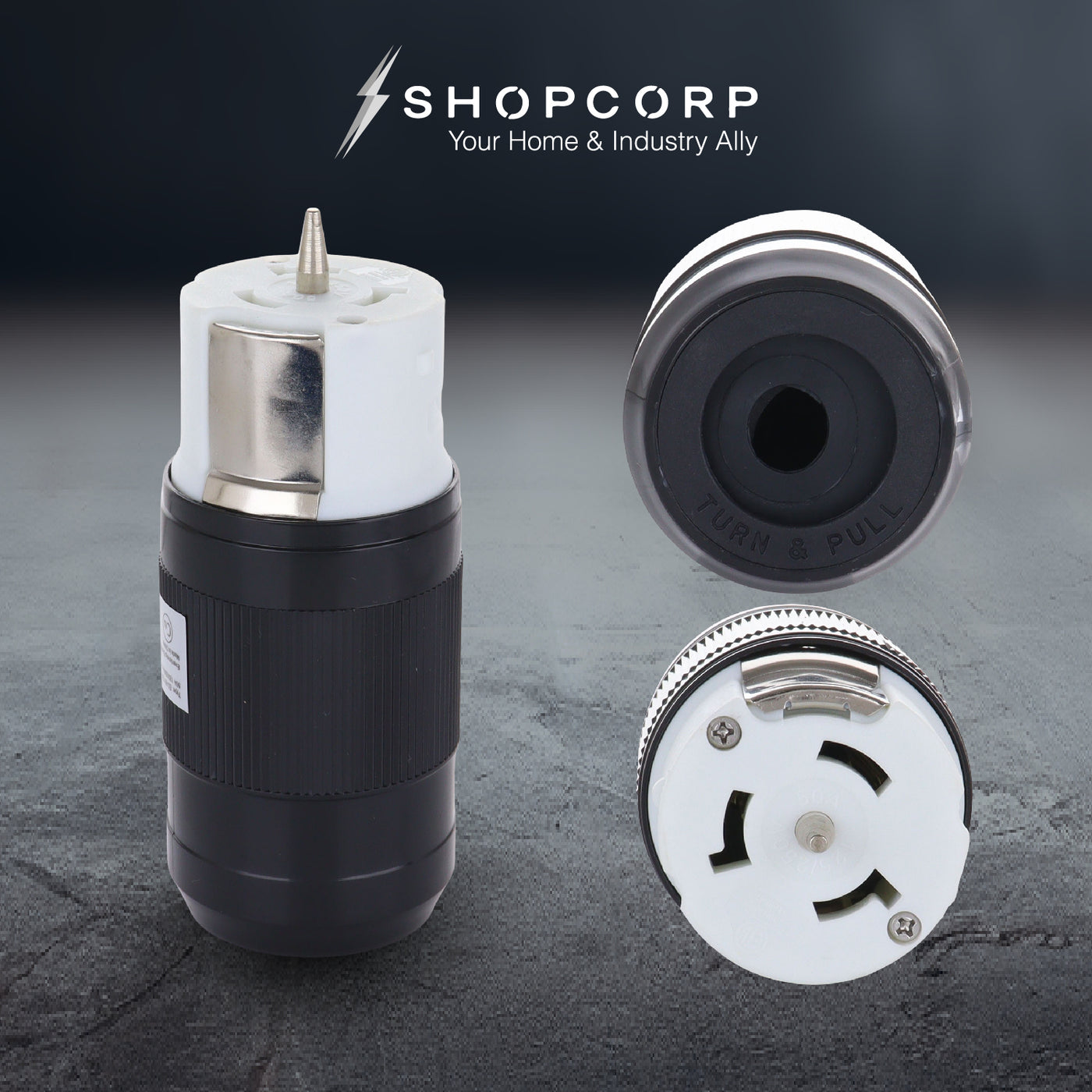 50 Amp Generator Plug (Female), Connector, 125 Volt/250 Volt, CS6364 5 ...