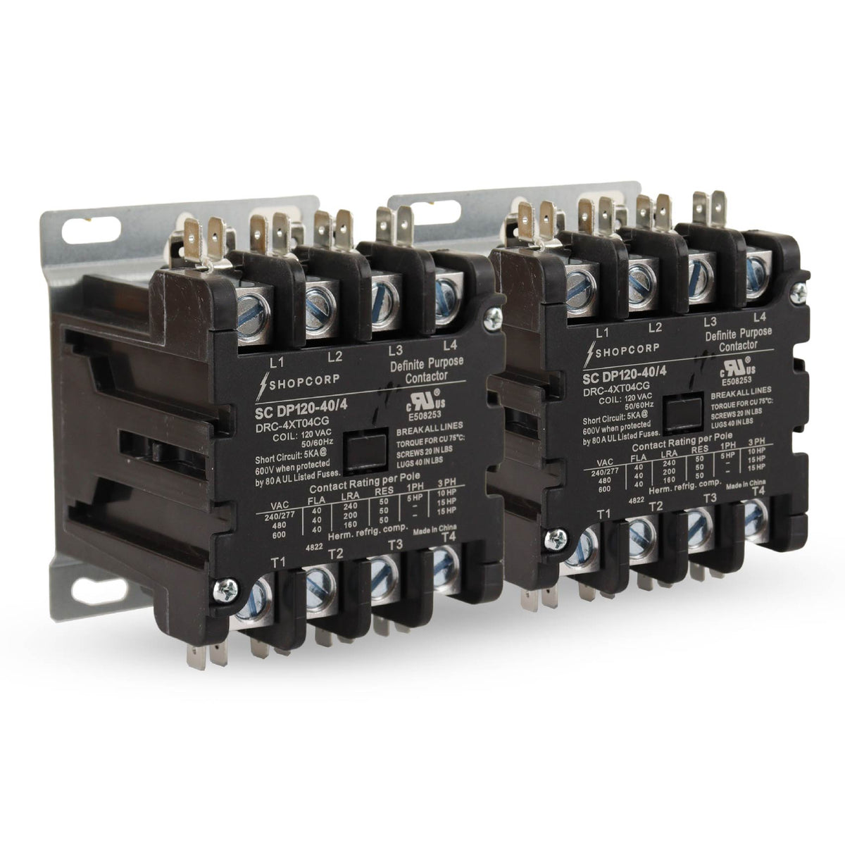 Definite Purpose Magnetic Contactor, 4 Pole Normally Open, 110/120V ...