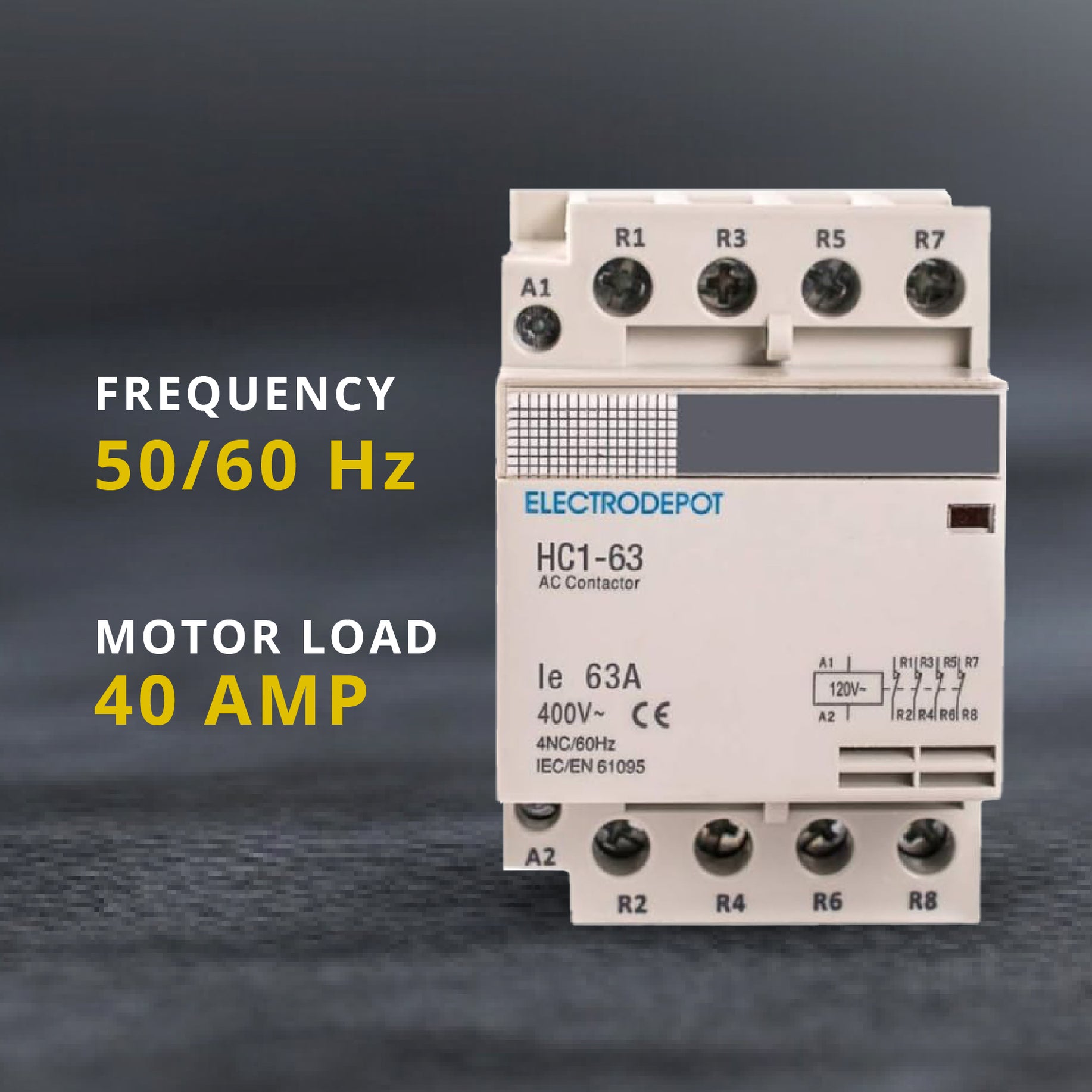 Contactor, 4 Pole Normally Closed, 110/120V, 60A — ContactorDepot.com