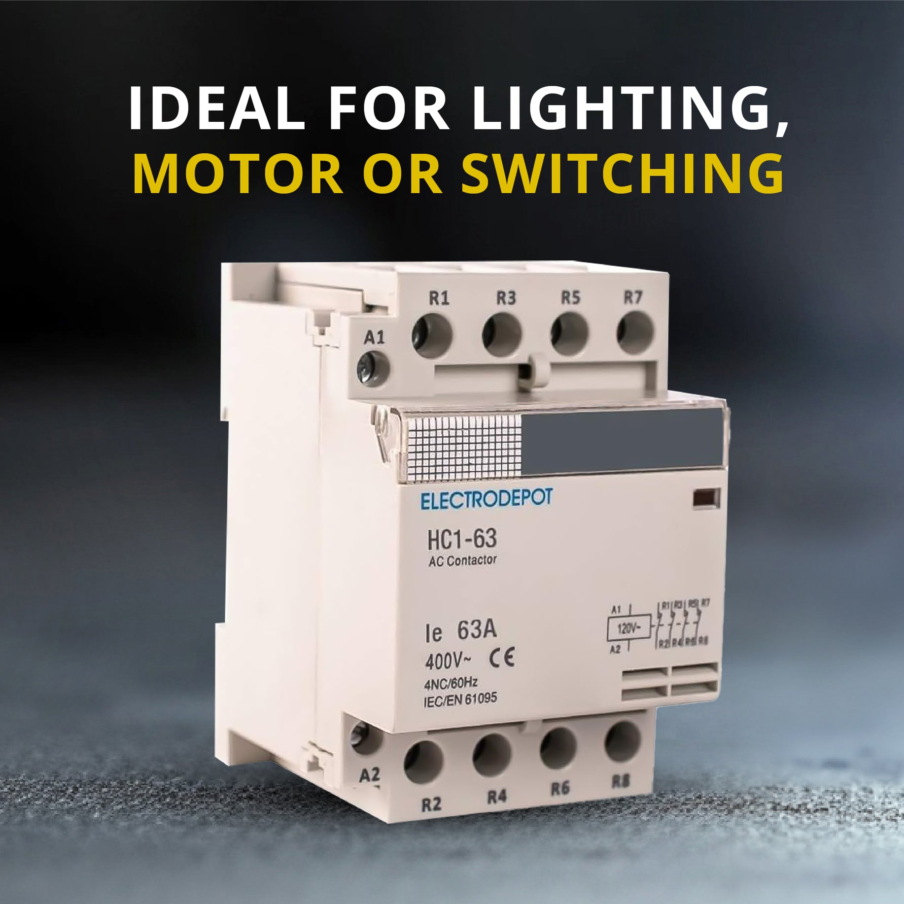 Contactor 40A, 400V, 110/120VAC, 4 Pole Normally Closed ...
