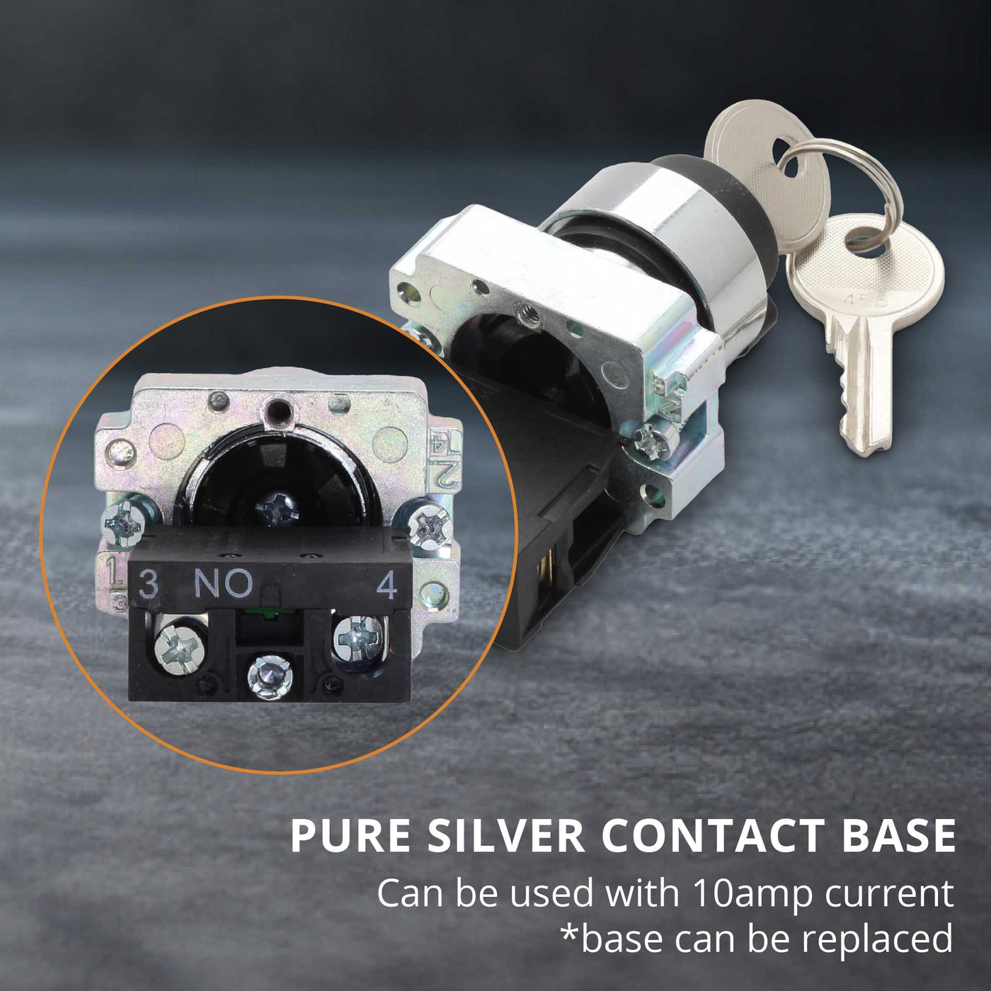 Shopcorp 2 Position Maintained Selector Rotary Key Switch, Self-Lock ...