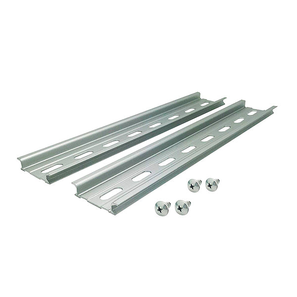 2 Pieces Slotted Aluminum DIN Rail (35 mm x 8-in) - ContactorDepot.com